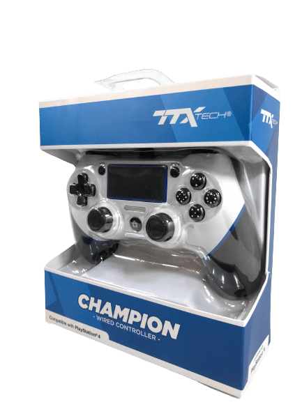 PS4 Controller - TTX Tech Champion Wired Controller - White (New) - Appleby Games