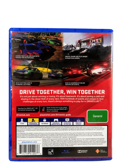 DRIVECLUB (Drive Club) PS4 *MINT COMPLETE* - Appleby Games