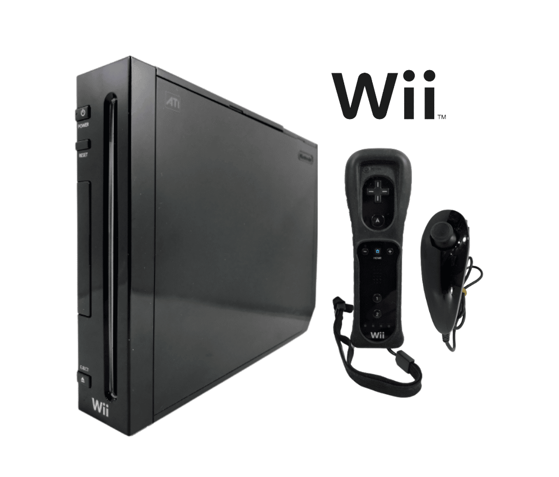 Nintendo Wii BLACK Console Bundle + Box - Appleby Games