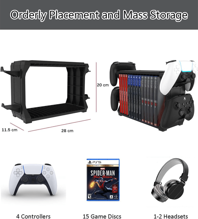 Multifunctional PS5 Games & Accessories Storage Tower (NEW) - Appleby Games