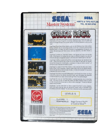 CHUCK ROCK (Sega Master System) *MINT COMPLETE* - Appleby Games