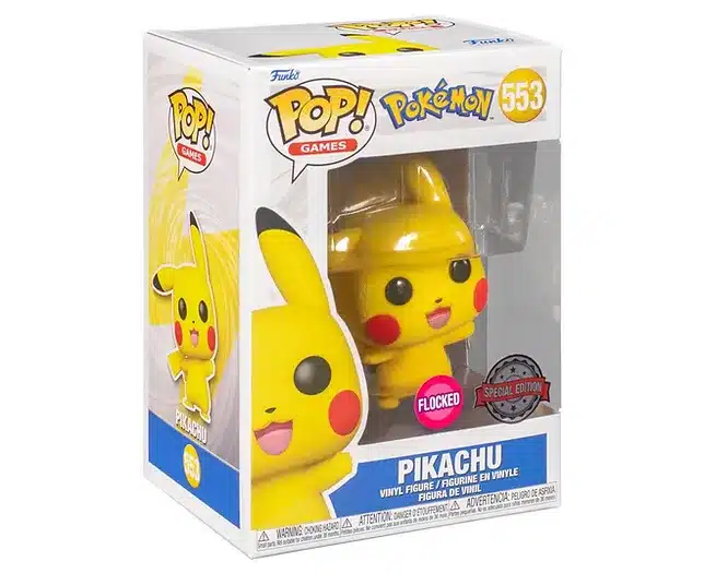 Funko Pop! Pokemon #553 - Pikachu (waving) (FLOCKED) - Appleby Games