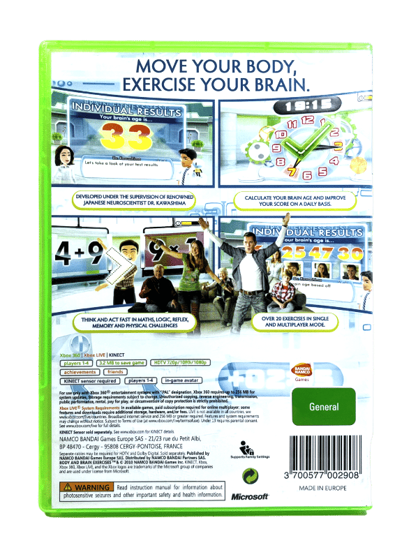 Dr. Kawashima's Body and Brain Exercises (XBox 360 KINECT) *MINT ...