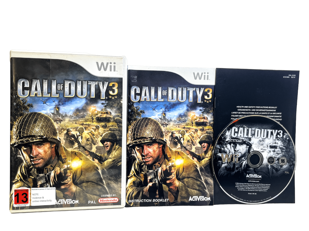 CALL OF DUTY 3 (Wii) *MINT COMPLETE* - Appleby Games