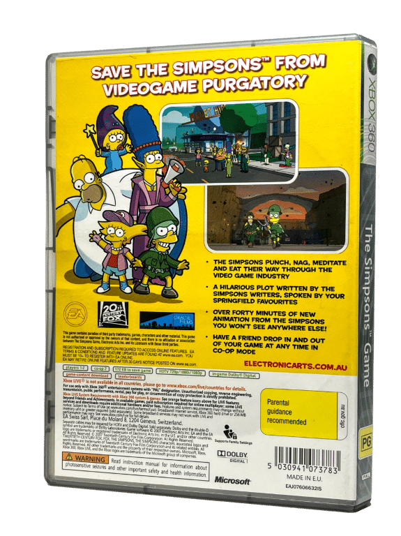 The SIMPSONS Game (XBox 360 - RARE) *MINT COMPLETE* - Appleby Games