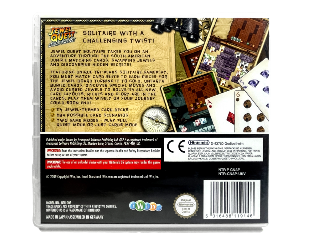 JEWEL QUEST Solitaire with a Twist! (NDS) - Appleby Games