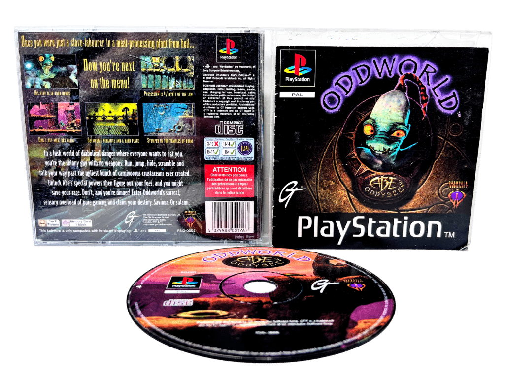 ODDWORLD: Abe's Oddyssee (PS1) Includes Manual - Appleby Games