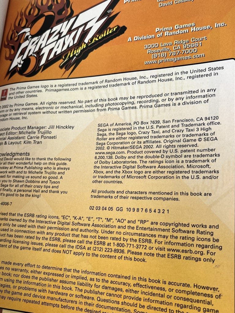 CRAZY TAXI High Roller Prima Official Game Guide - Appleby Games