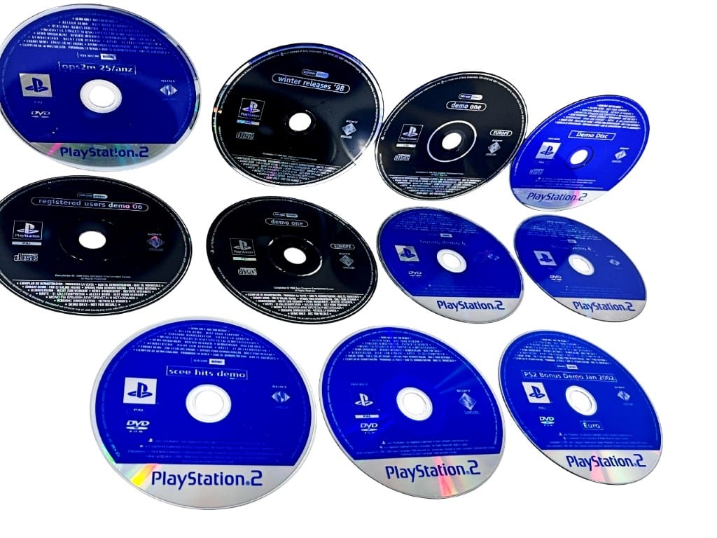 HUGE BULK LOT TEN (12) x PlayStation 1 + PS2 DEMO DISCS - Appleby Games