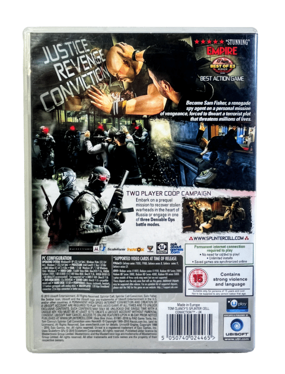 Tom Clancy's Splinter Cell Conviction (PC) *MINT COMPLETE* - Appleby Games