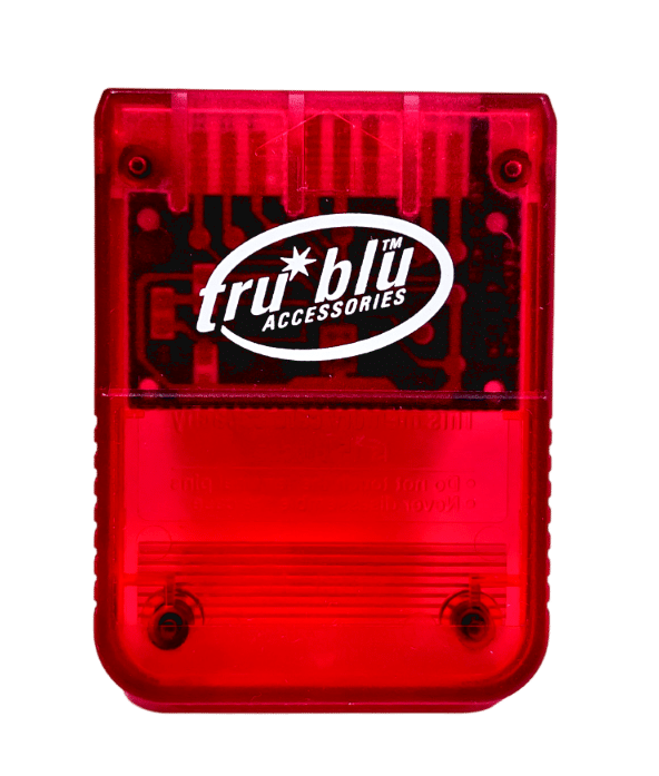 Tru Blu PlayStation Memory Card (PS1) Translucent Red - Appleby Games