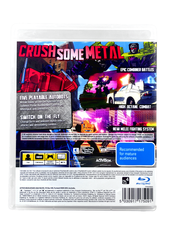 Transformers Devastation (PS3 - GENUINE NZ PRINT) *MINT COMPLETE ...