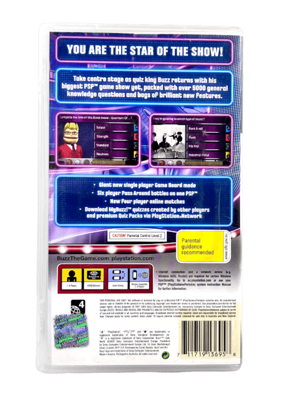 Buzz Quiz world (PSP - NZ EDITION) *MINT COMPLETE* - Appleby Games