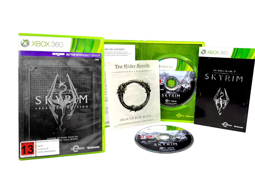 The Elder Scrolls V: Skyrim Legendary Edition (XBox 360) *MINT COMPLETE ...