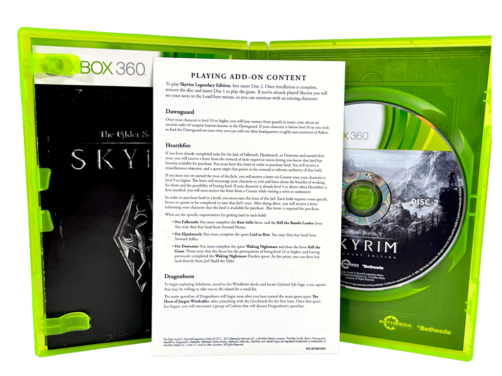 The Elder Scrolls V: Skyrim Legendary Edition (XBox 360) *MINT COMPLETE ...