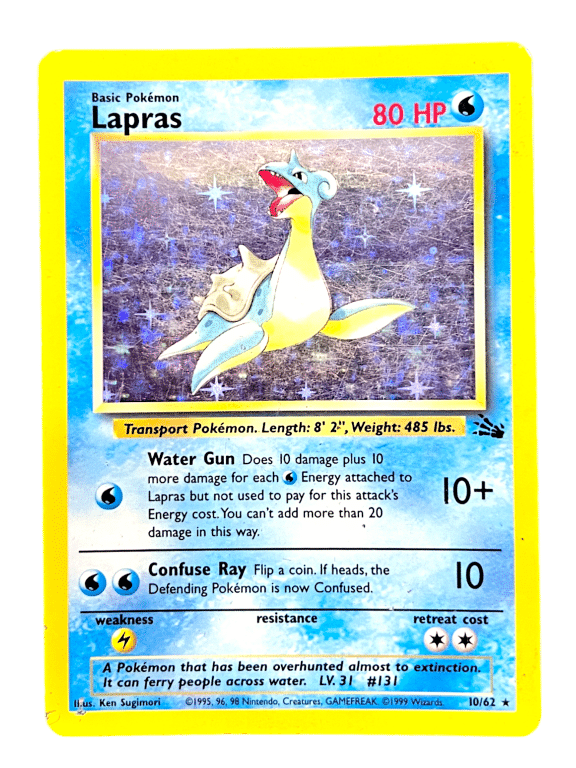 POKEMON TCG - Lapras Lapras 10/62 Holo Rare Fossil Unlimited - Appleby ...