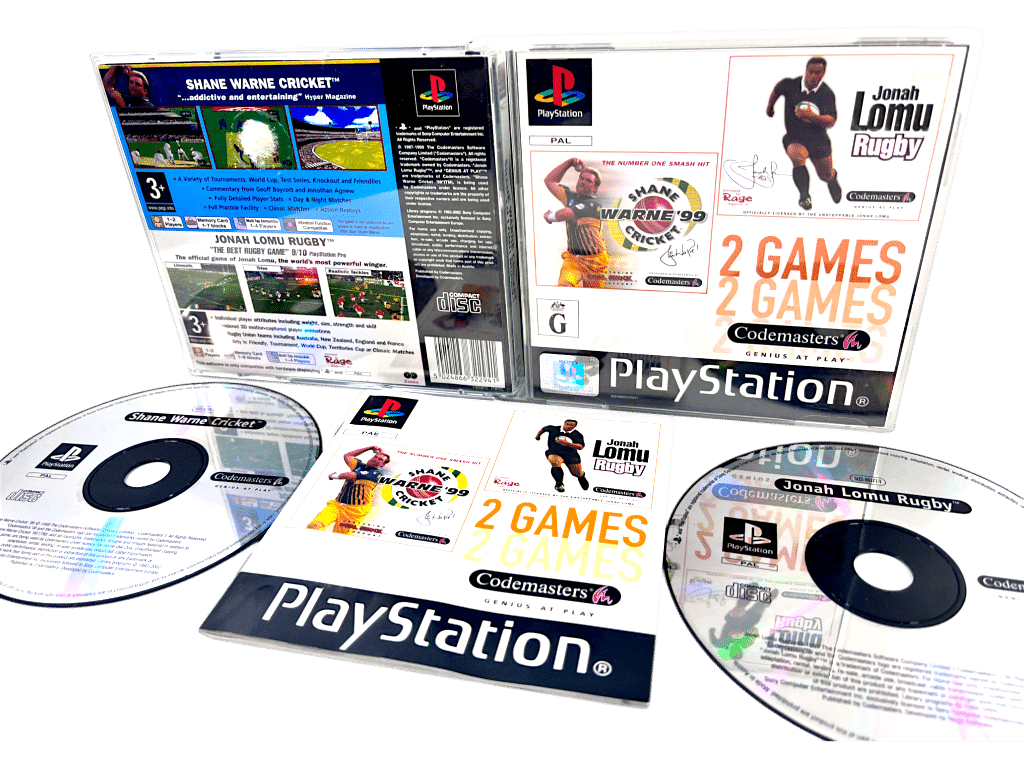 Shane Warne Cricket + JONAH LOMU RUGBY Double (PS1 - NZ PRINT) *MINT ...
