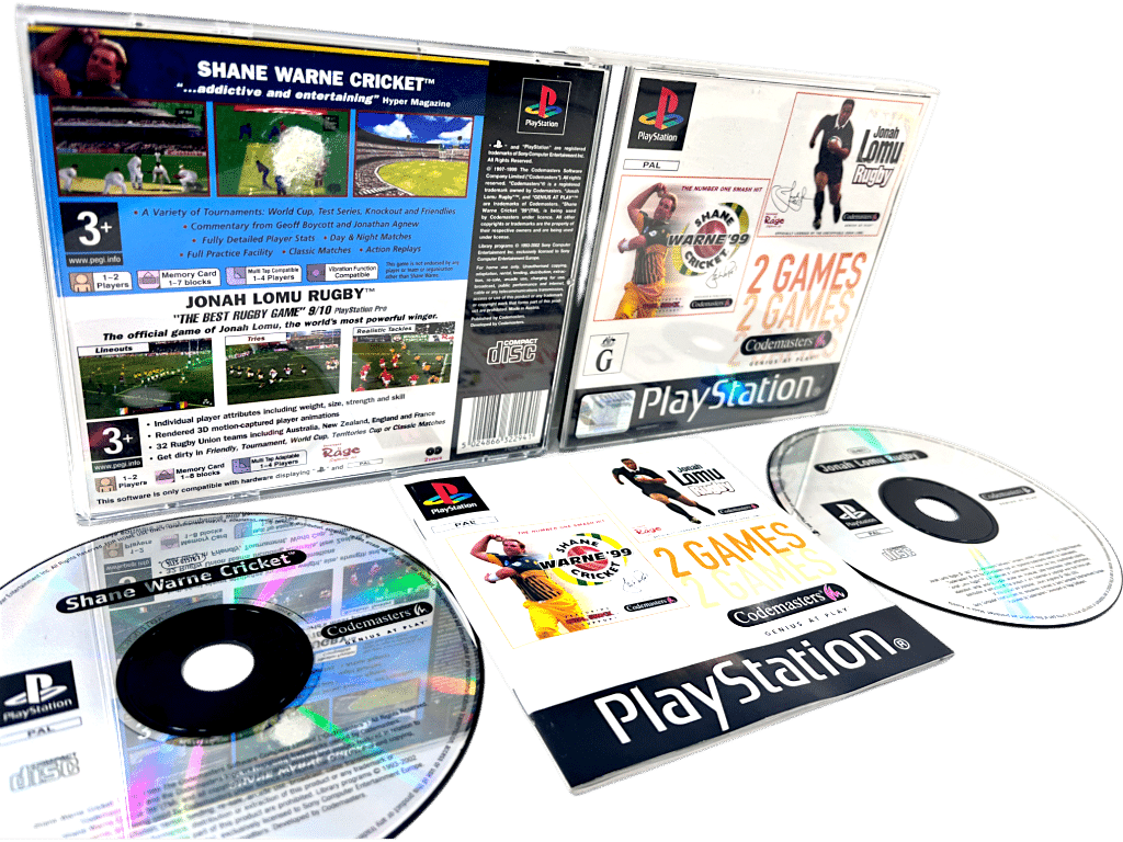 Shane Warne Cricket + JONAH LOMU RUGBY Double (PS1 - NZ PRINT) *MINT ...
