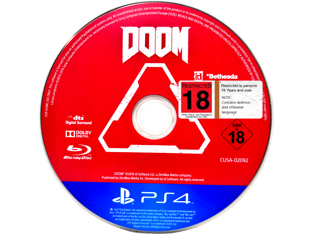 DOOM (PS4) Game Disc - Appleby Games