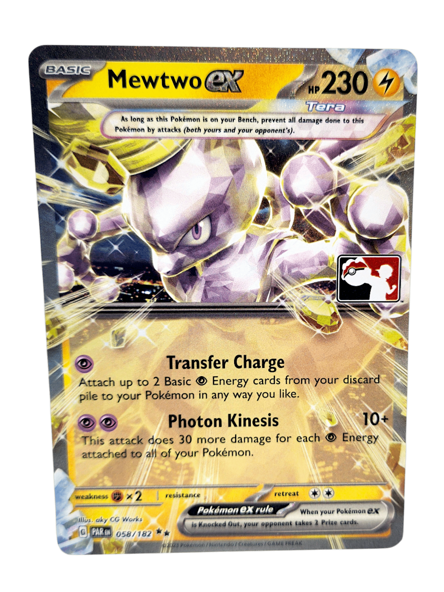 POKEMON TCG - MEWTWO EX 058/182 Paradox Rift Prize Pack Stamped ...