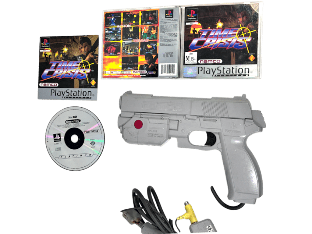 PS1 NAMCO GunCon 1 Gun Controller NPC-103 + TIME CRISIS Game - Appleby ...