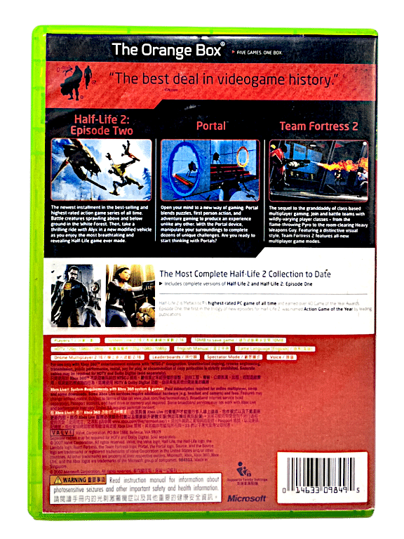 Half-Life 2 The ORANGE BOX (Half Life 2) XBox 360 *DISC EXCELLENT ...