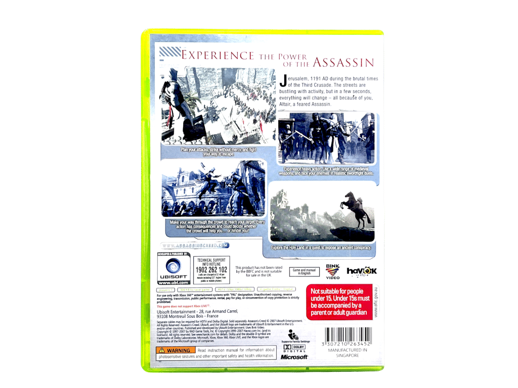 Assassin's Creed (Original Print) XBox 360 *2 DISCS: SOUNDTRACK + GAME ...
