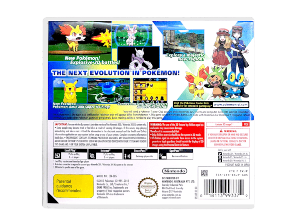 POKEMON X (3DS) *MINT COMPLETE* READ ERROR DESCRIPTION - Appleby Games