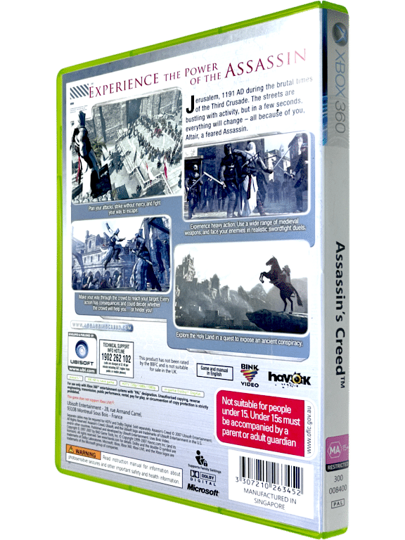 Assassin's Creed (Original Print) XBox 360 *2 DISCS: SOUNDTRACK + GAME ...