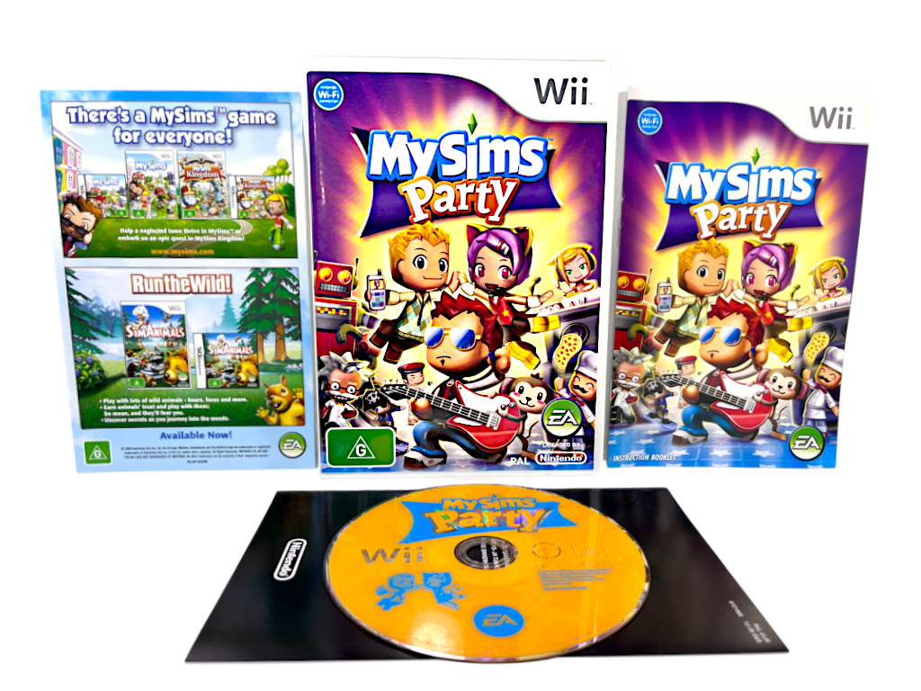 MySims Party (My SIMS Party) Wii *MINT COMPLETE* - Appleby Games