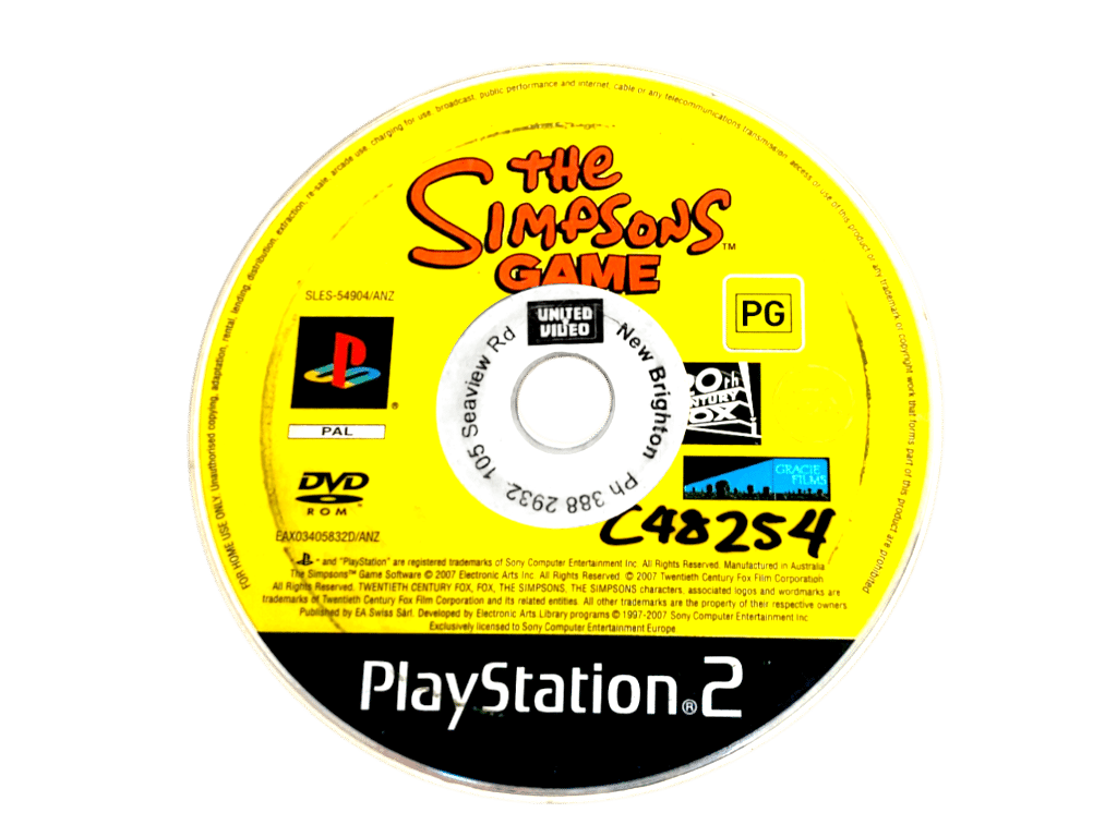 The Simpsons Game (PS2) Game Disc - Appleby Games
