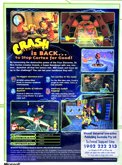 CRASH Bandicoot The Wrath of Cortex (XBox) *GAME ONLY* - Appleby Games