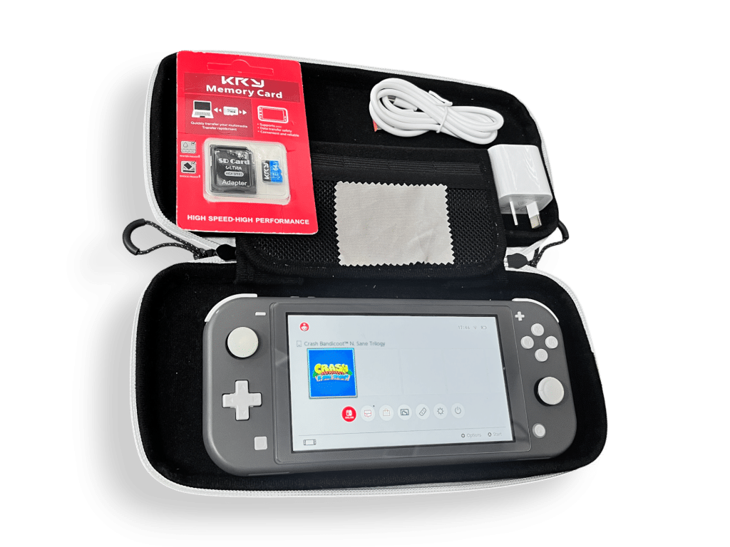 NINTENDO Switch Lite Console - Grey + 64GB Card + Charger + Case ...