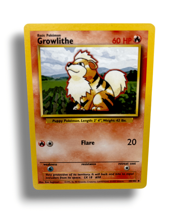 POKEMON TCG - Growlithe 28 Base Set Unlimited - Appleby Games