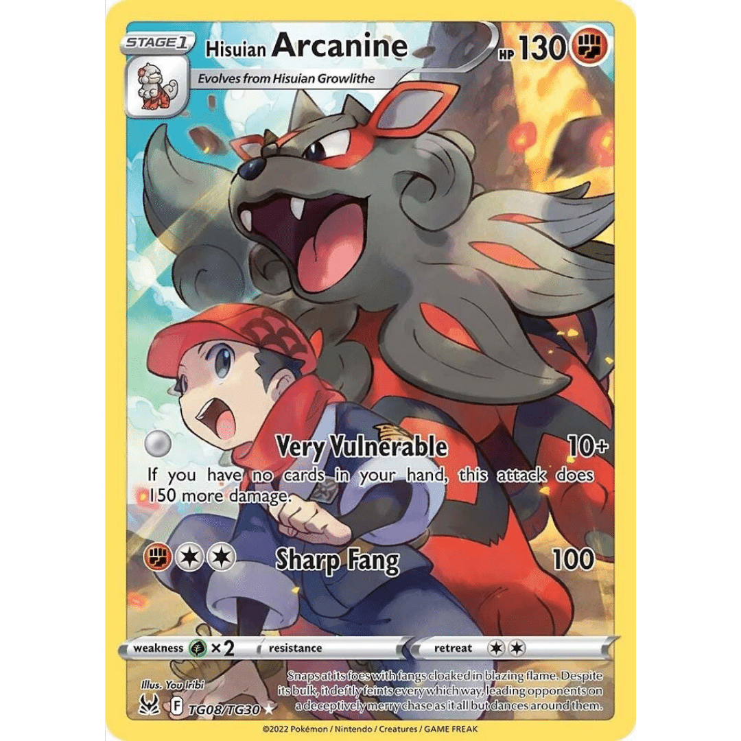 POKEMON TCG - Hisuian Arcanine TG08/TG30 Lost Origin Trainer Gallery ...