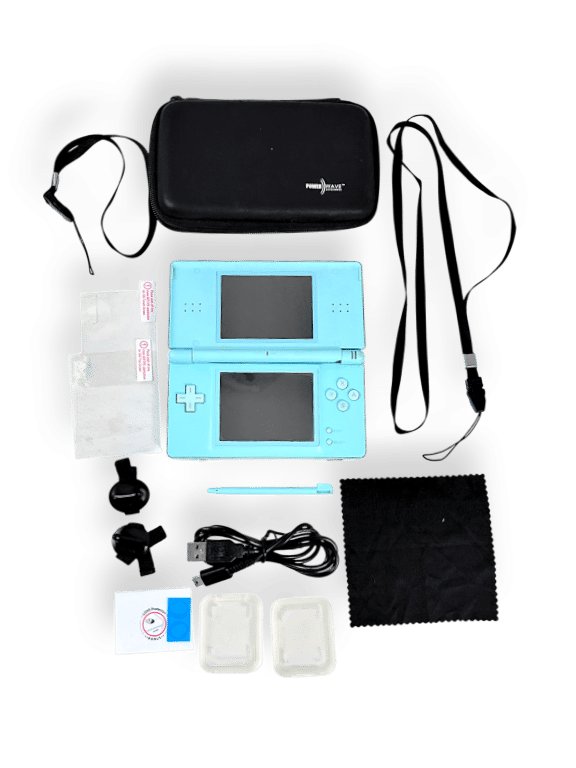 Nintendo DS Lite Console (AQUA) + Charger + Case + Extras! - Appleby Games