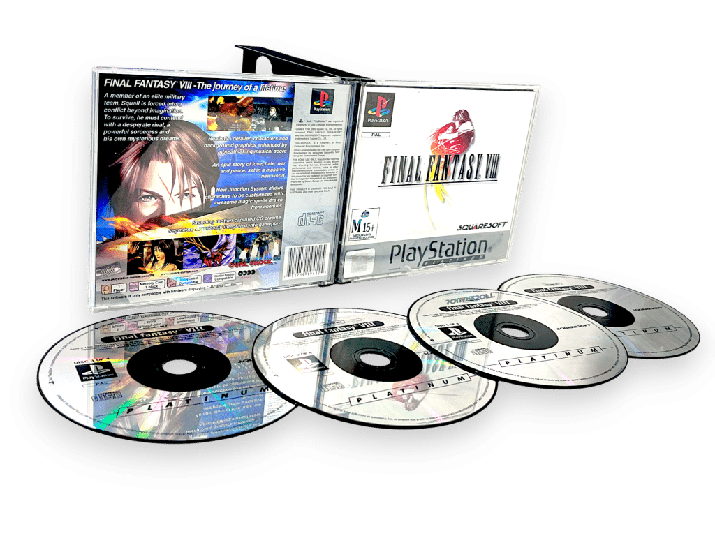 Final Fantasy VIII (PS1 – Platinum, 4-Disc Set) - Appleby Games