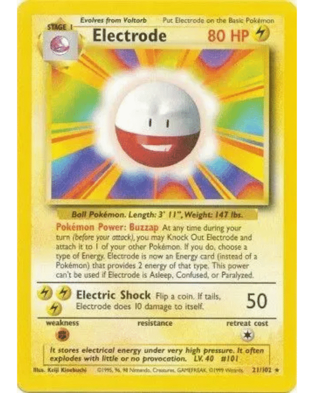 POKEMON TCG - Electrode 21 Base Set Unlimited - Appleby Games