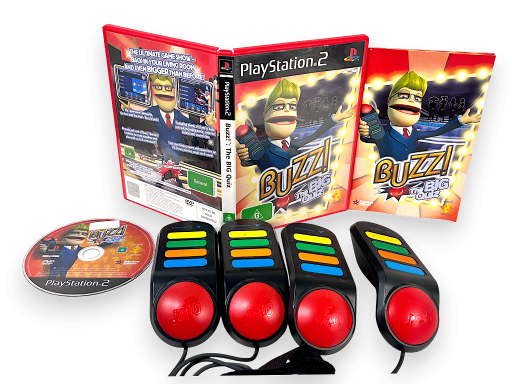 BUZZ! The Big Quiz (PS2) *GAME + BUZZERS PLAYING BUNDLE! - Appleby Games