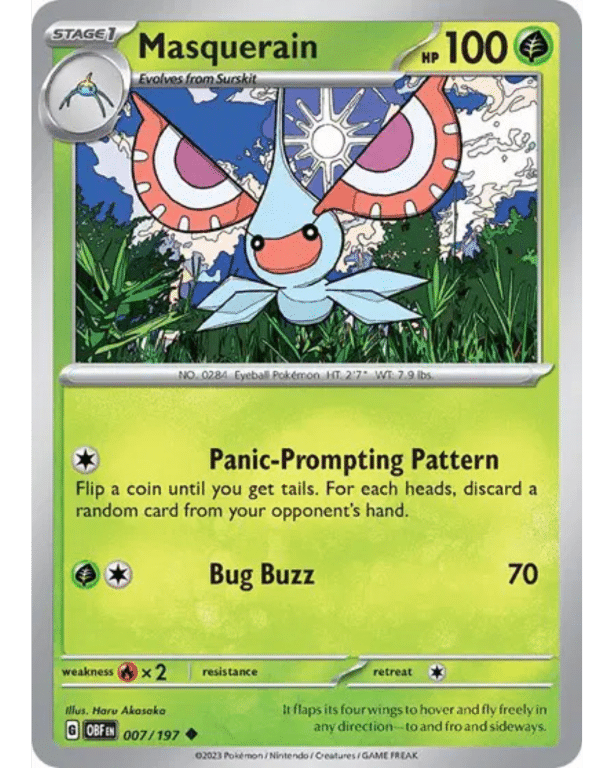 POKEMON TCG - Masquerain 007/197 Obsidian Flames - Appleby Games