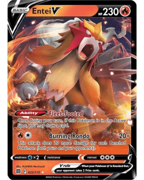 POKEMON TCG - Entei V 022/172 Brilliant Stars - Appleby Games