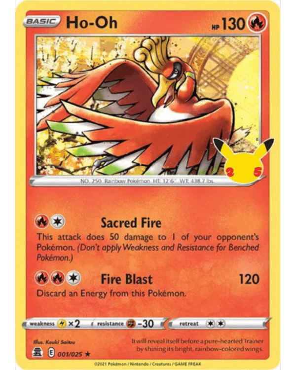 POKEMON TCG - Ho-oh 001/025 Celebrations - Appleby Games
