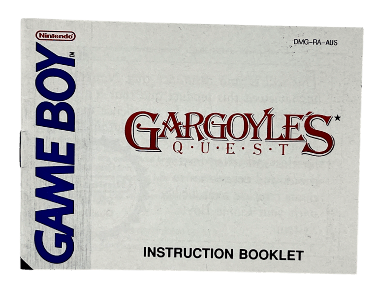 Gargoyle’s Quest (Game Boy) - Instruction Booklet Only - Appleby Games