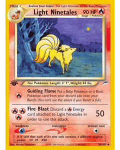 POKEMON TCG - Light Ninetales 50 Neo Destiny 1st Edition - Appleby Games