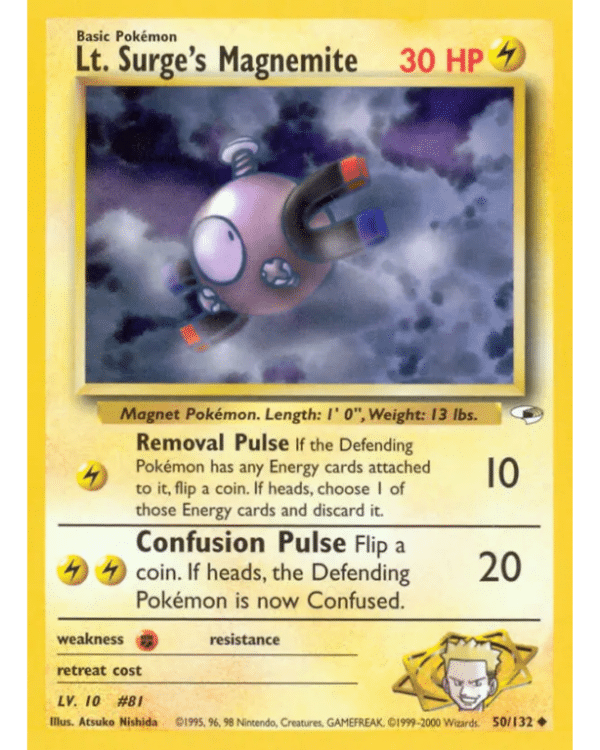 POKEMON TCG - Lt. Surges Magnemite 50 Gym Heroes - Appleby Games