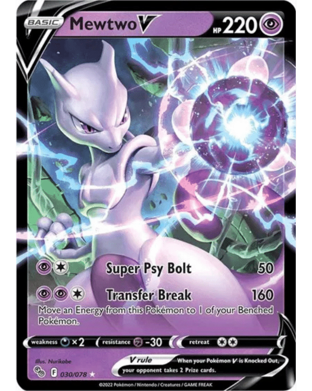 POKEMON TCG - Mewtwo V 030/078 Pokemon Go - Appleby Games