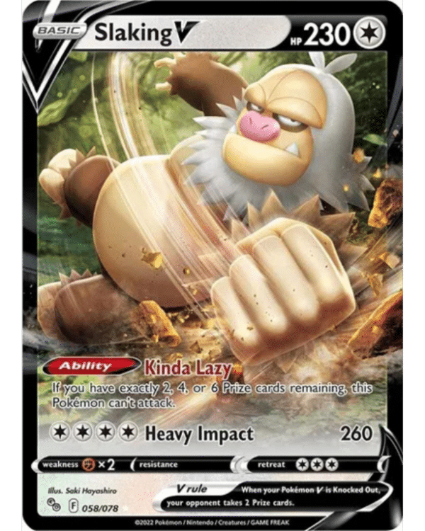 POKEMON TCG - Slaking V 058/078 Pokemon Go - Appleby Games