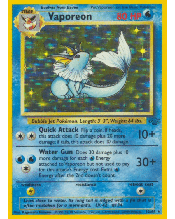 POKEMON TCG - Vaporeon 12 Jungle - Appleby Games